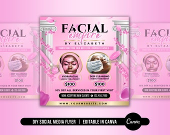 Facial Treatments Flyer, Facial Specials Flyer Template, Facial Spa ...