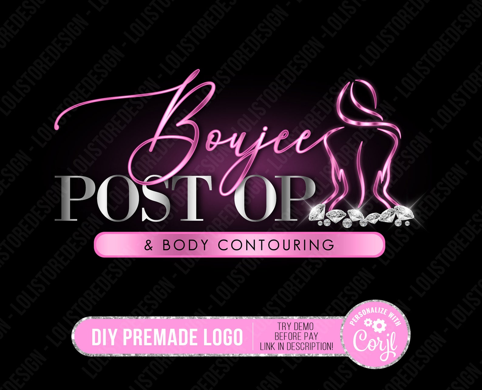 DIY Post Op Premade Logo Body Contour Logo Spa Logo Body - Etsy