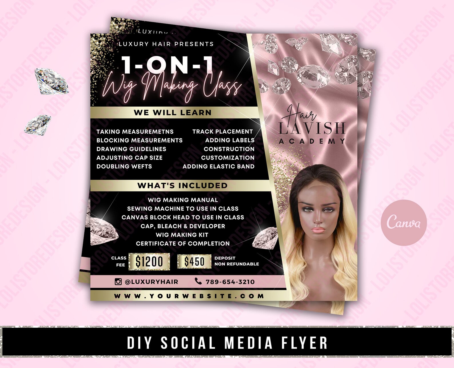 DIY Wig Class Flyer Wig Training Flyer Hands-on Wig Course - Etsy