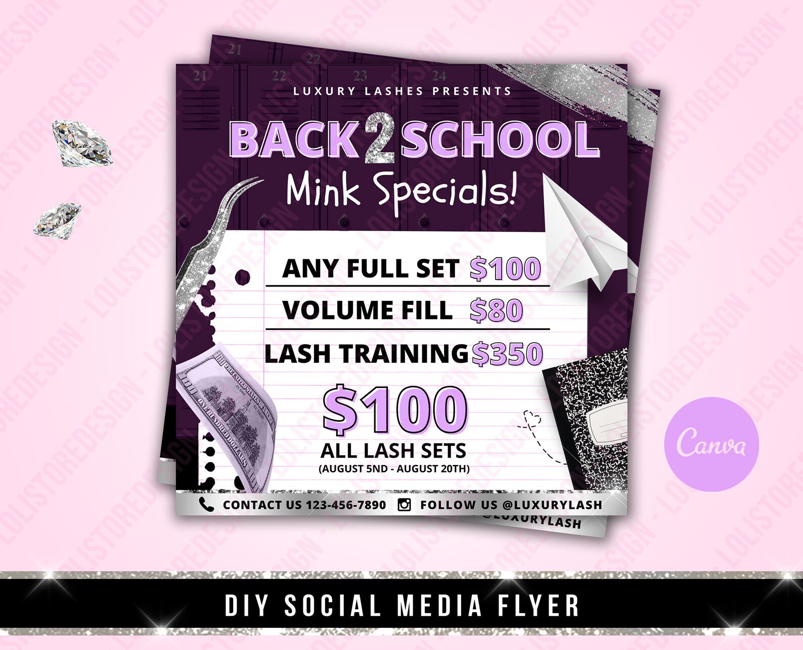 DIY Back to School Flash Sale Flyer Lash Technician Flyer - Etsy