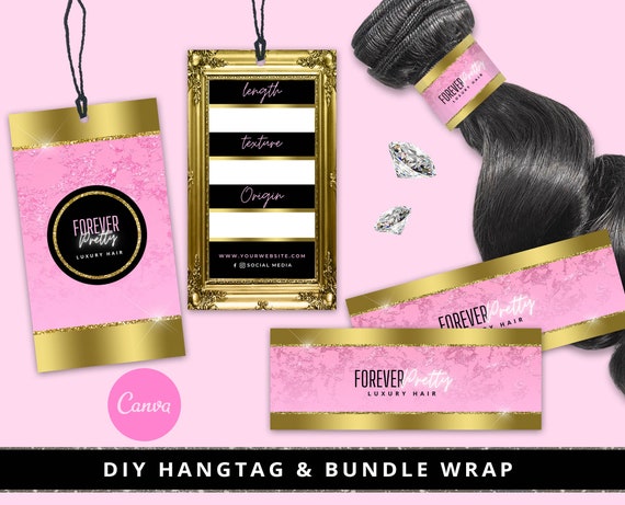 DIY Hair Hang Tag & Bundle Wrap Design Hair Bundle Hang Tag - Etsy