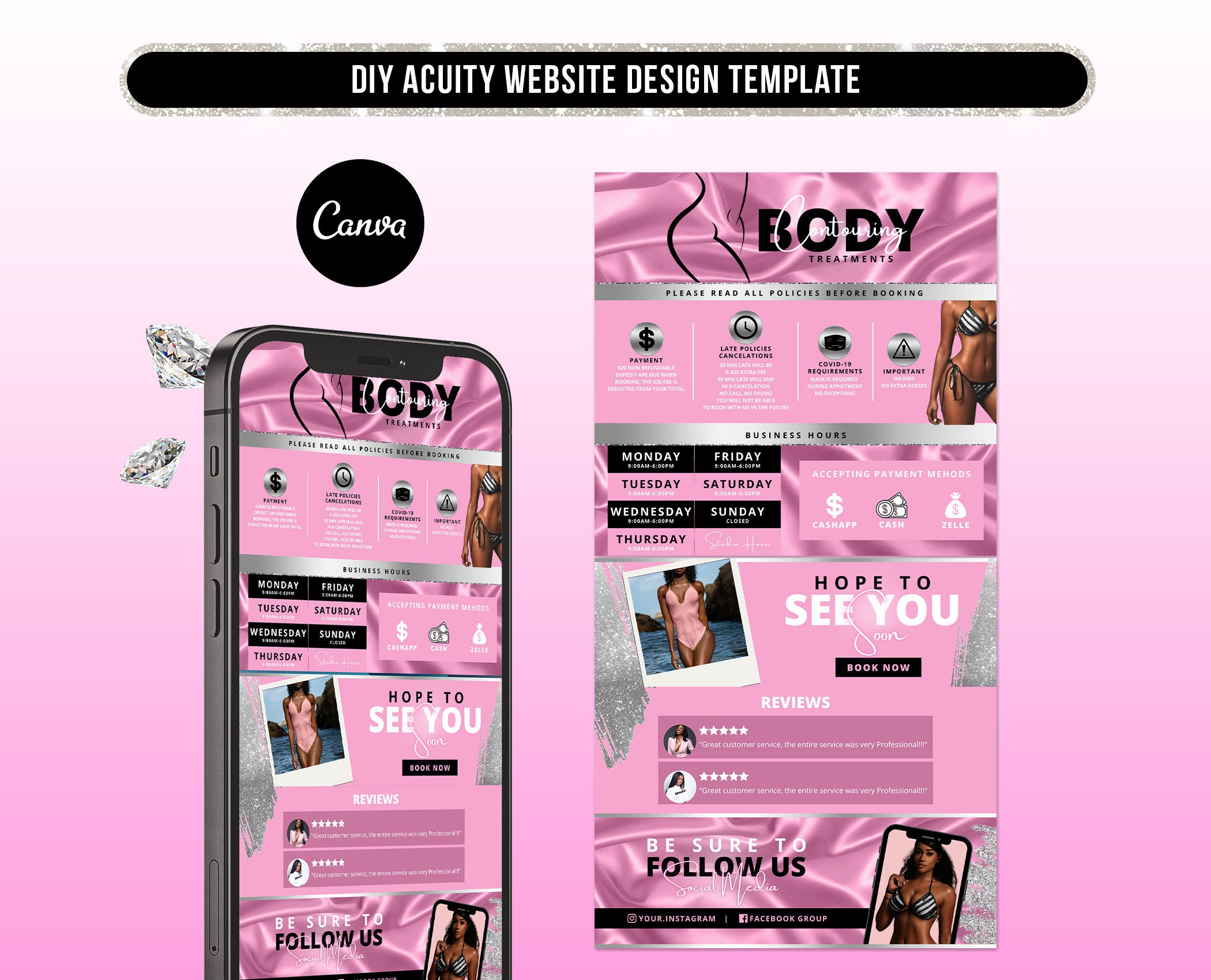 DIY Acuity Website Design Body Contouring Booking Site - Etsy