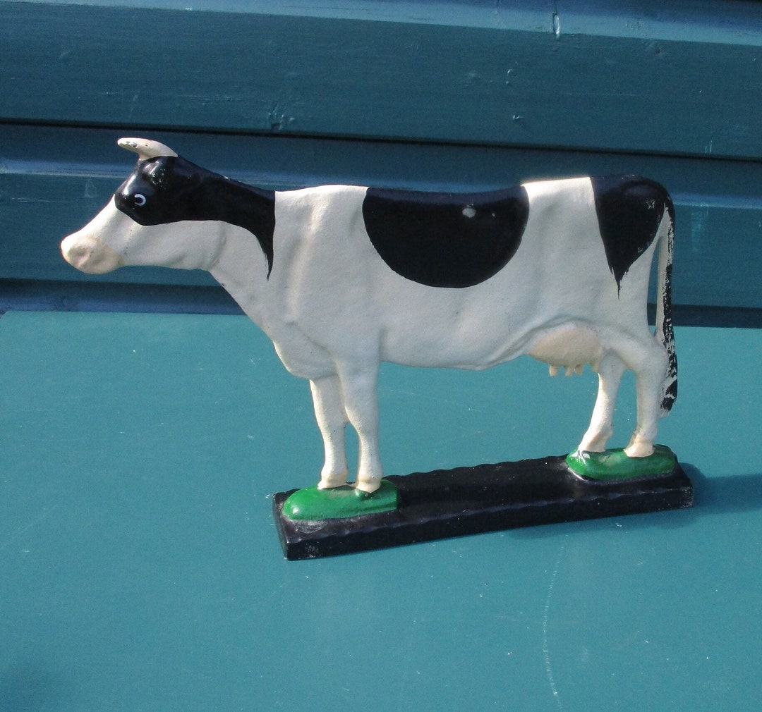 Vintage Cast Iron Hand-painted Cow Farm Shop/butcher's Shop Window ...
