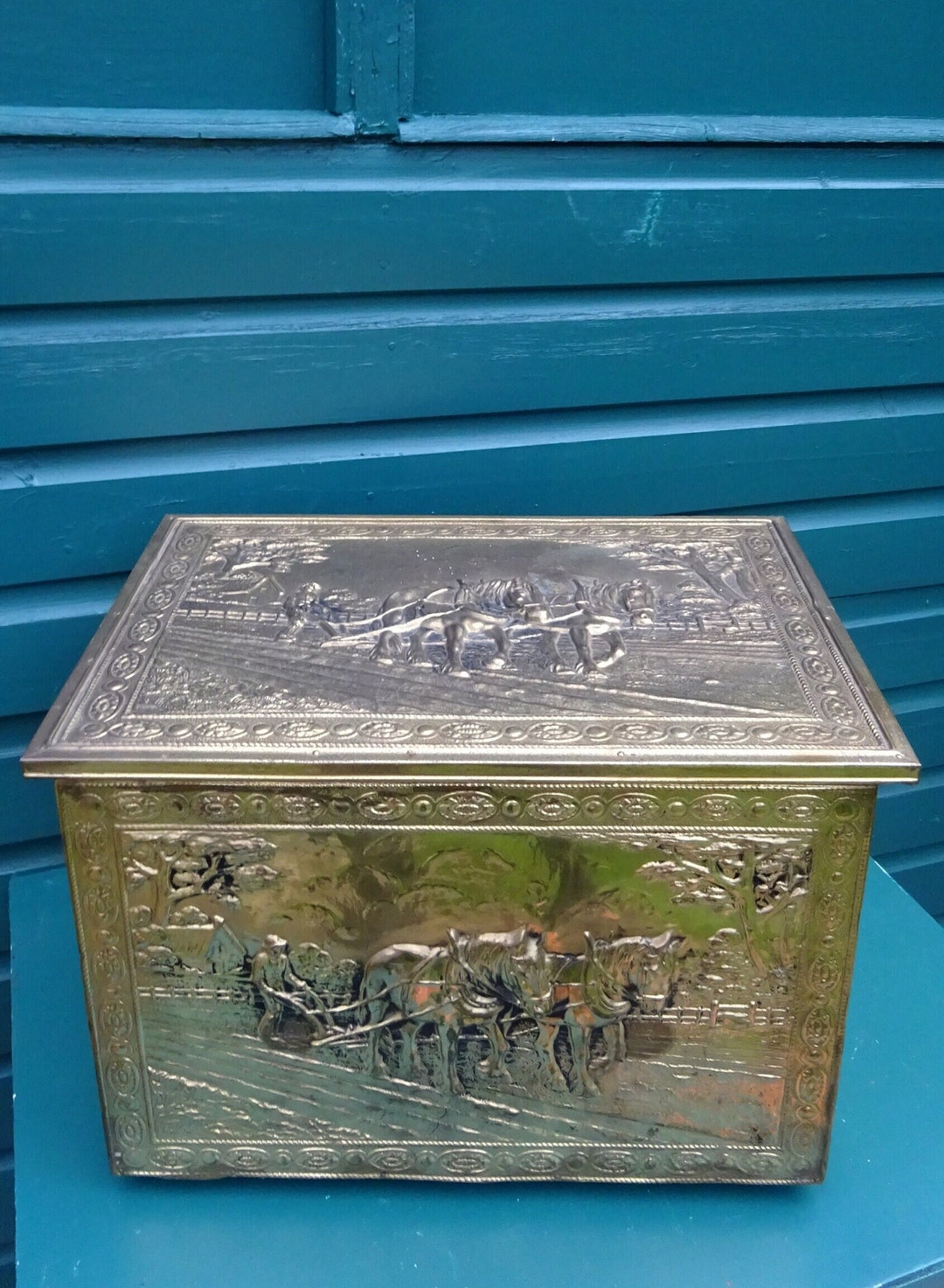 Brass Log Box - Etsy UK