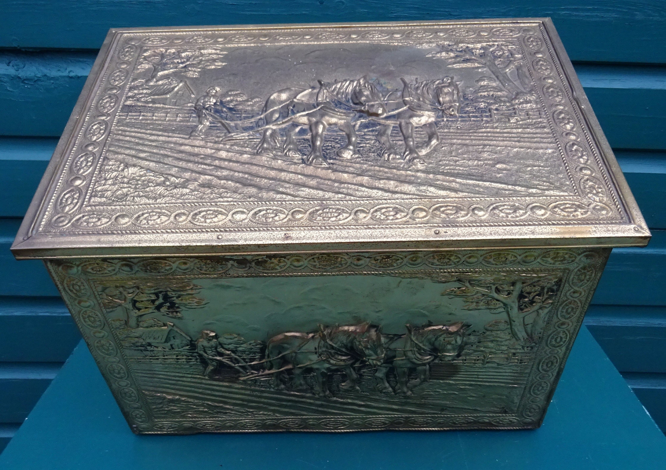 Brass Log Box - Etsy UK