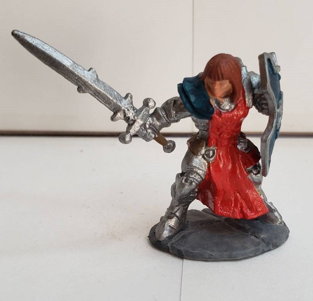 Red Female Paladin With Sword and Shield - Etsy