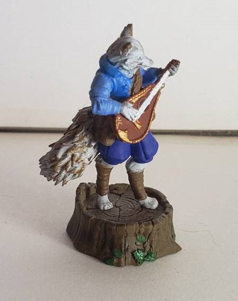 Kitsune Fox Bard Lute Sword Blue - Etsy