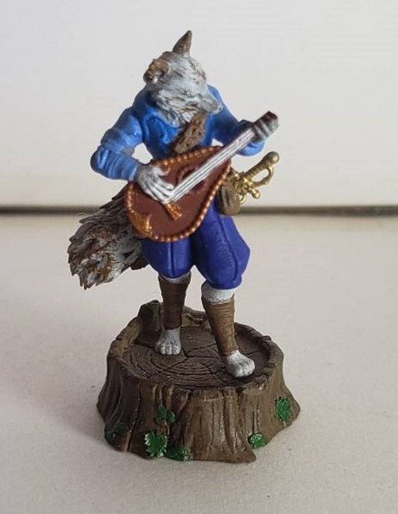 Kitsune Fox Bard Lute Sword Blue - Etsy
