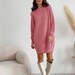 Coral Pink Knit Winter Mini Dress Pink Knit Wool Sweaterdress - Etsy