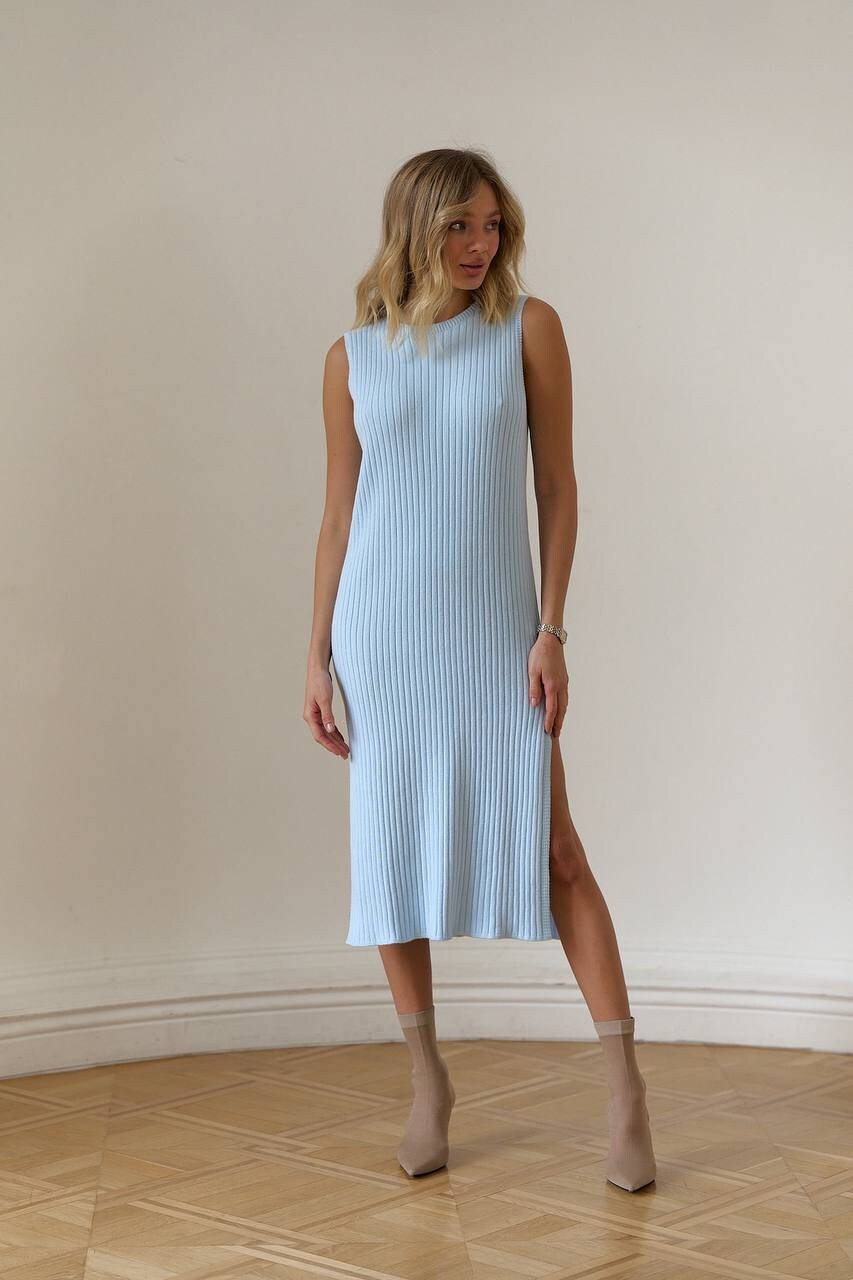 Light Blue Summer Knit Midi Dress for Women Casual Summer - Etsy