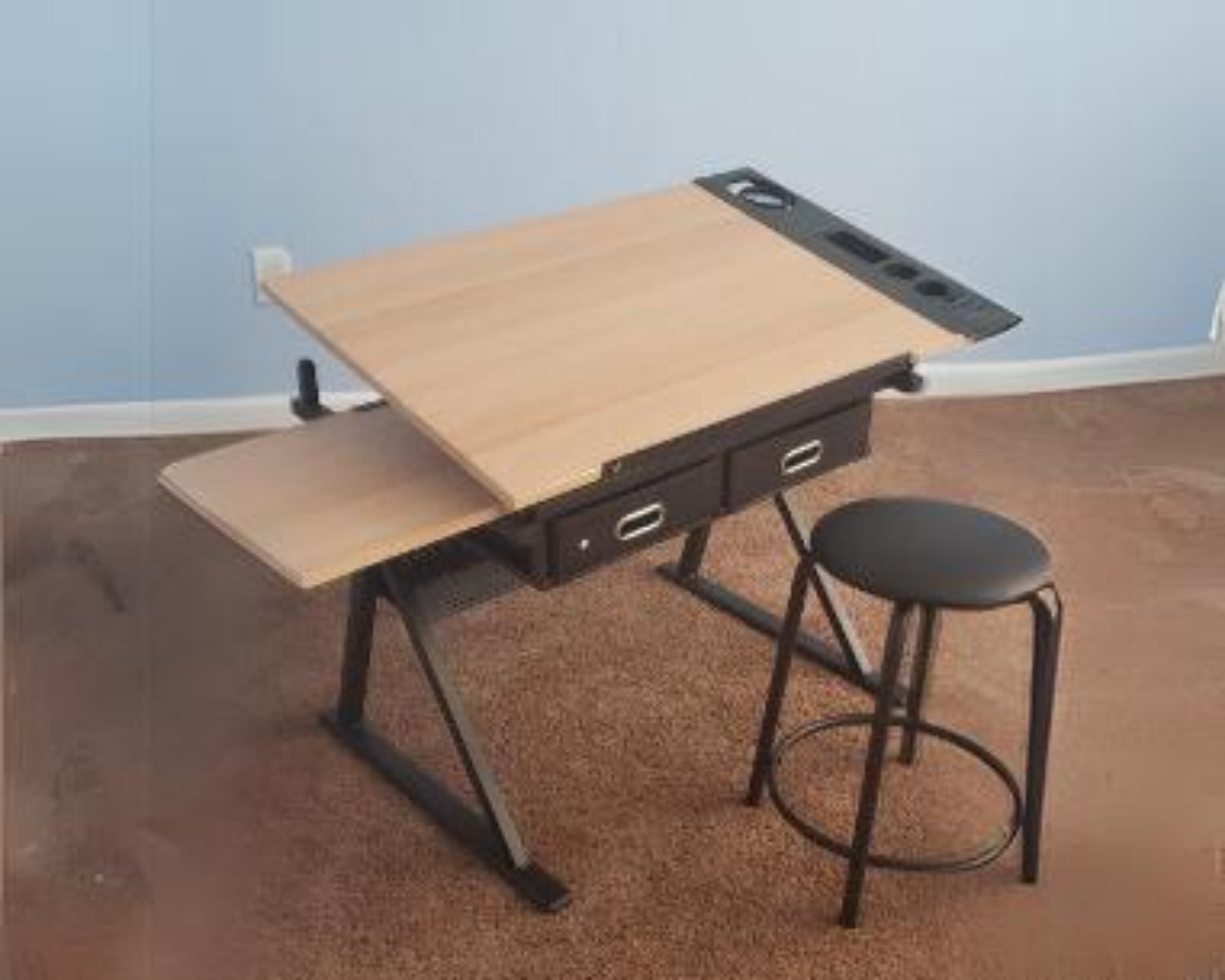 Artist Desk With Storage Drafting Table Desk Adjustable Tabletop ...