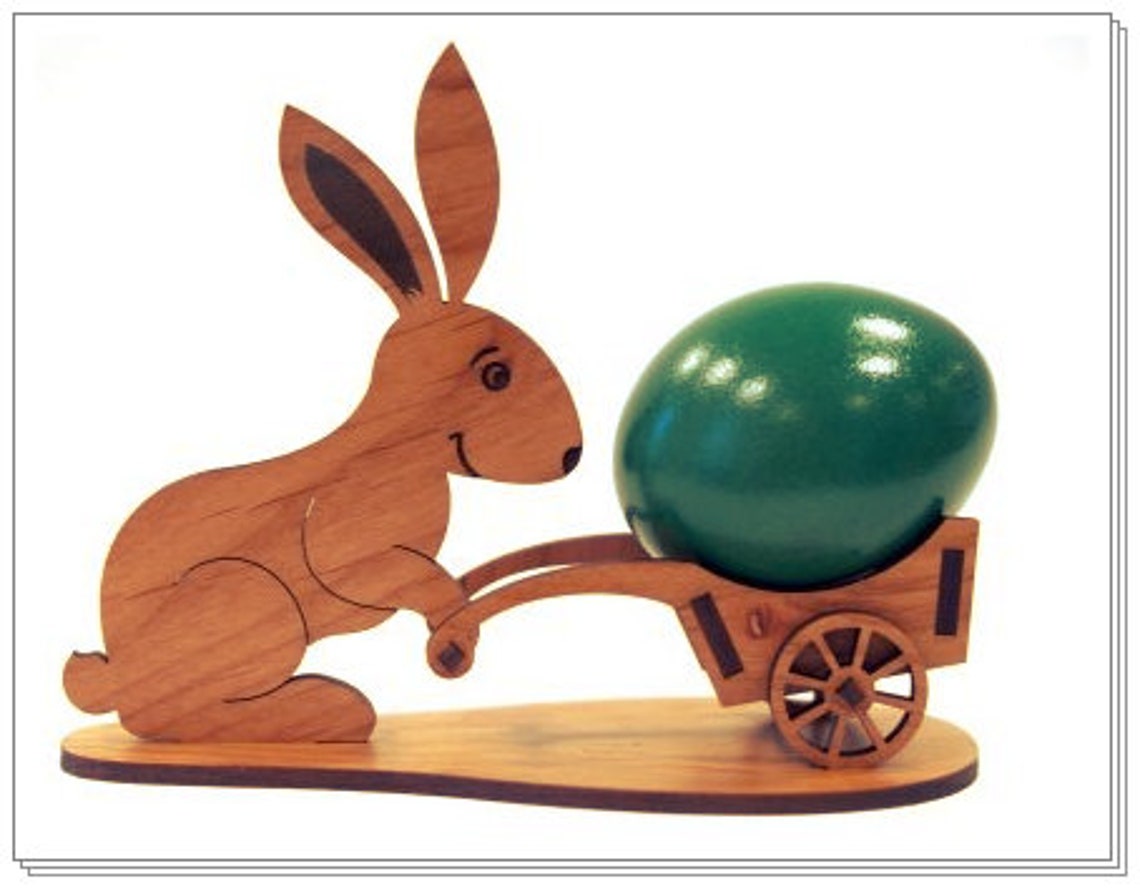Easter Bunny Rabbit Cnc, Rabbit With Trolley, Easter Egg Holder Rabbit ...