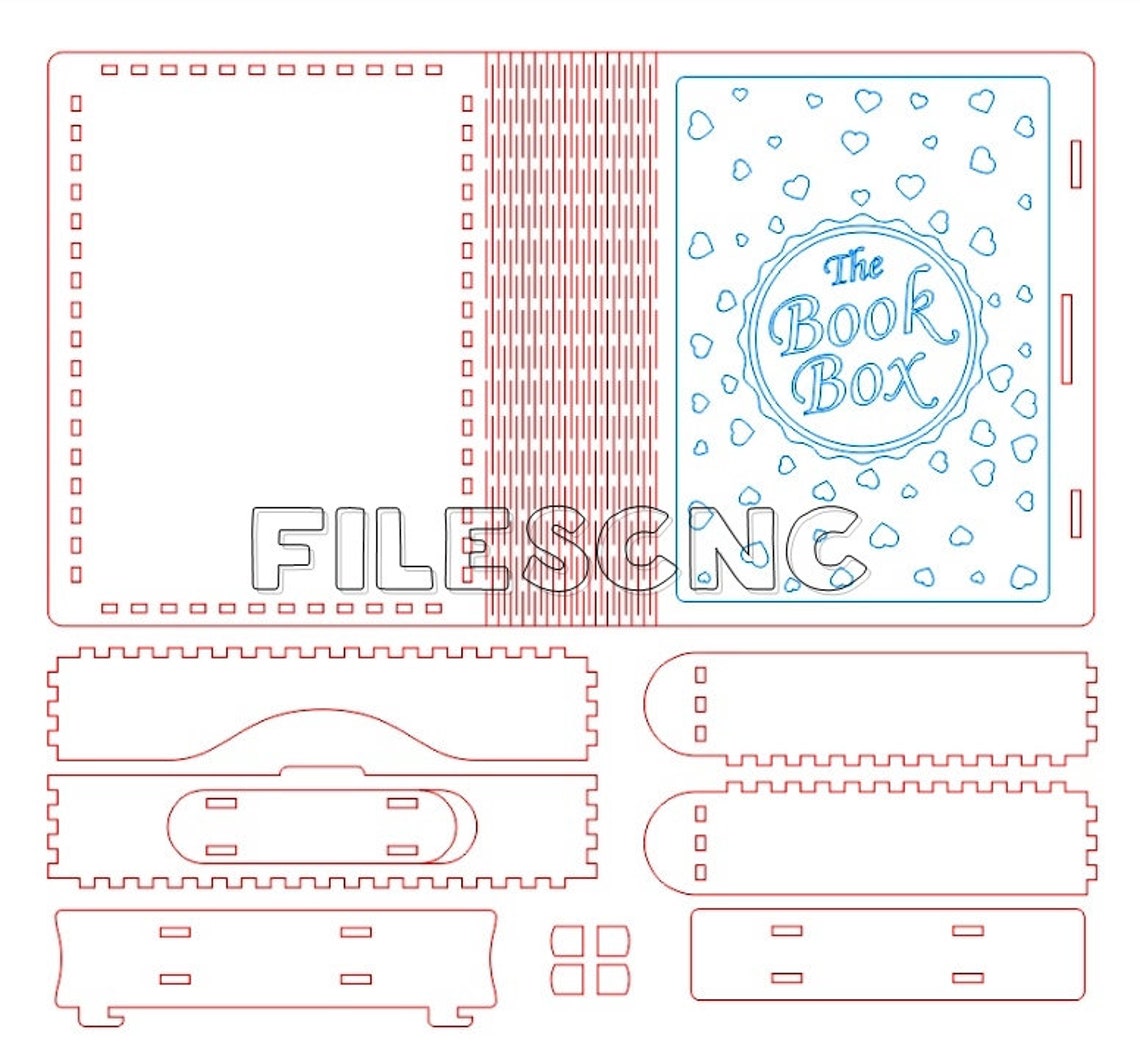 Box Book, Box Flexies Bending, Laser Cut Files SVG, DXF, CDR, Vector ...