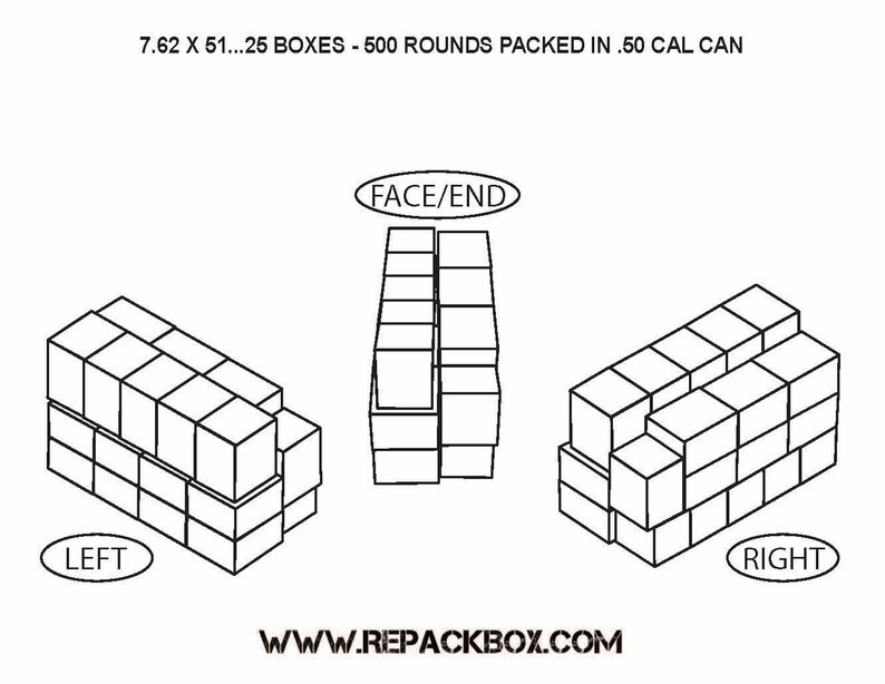 REPACKBOX 100 Boxes Military Cardboard 7.62 X 51 Ammo Box - Etsy