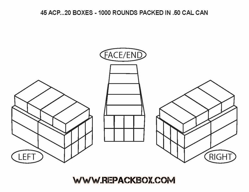 45 ACP Military Cardboard Ammo Box REPACKBOX® 3 SAMPLES - Etsy