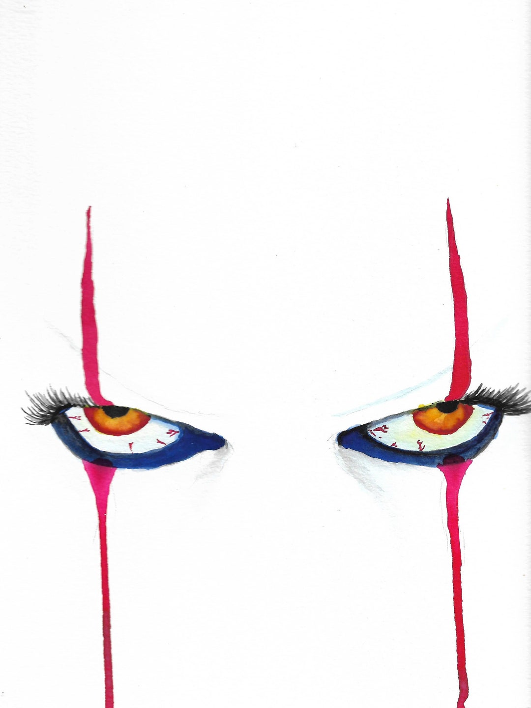 Scary Clown Eyes Watercolor - Etsy