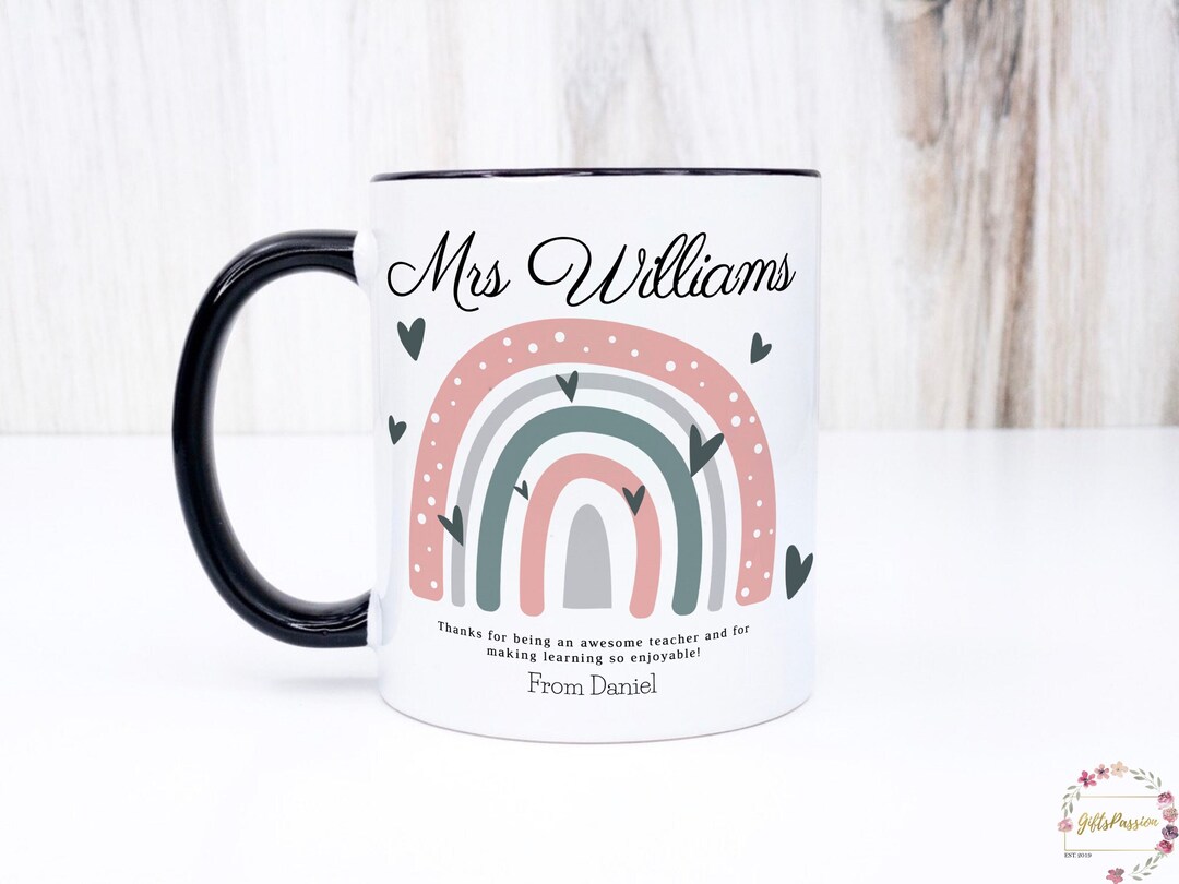 Personalised Teacher Mug With Custom Teacher Last Name and - Etsy