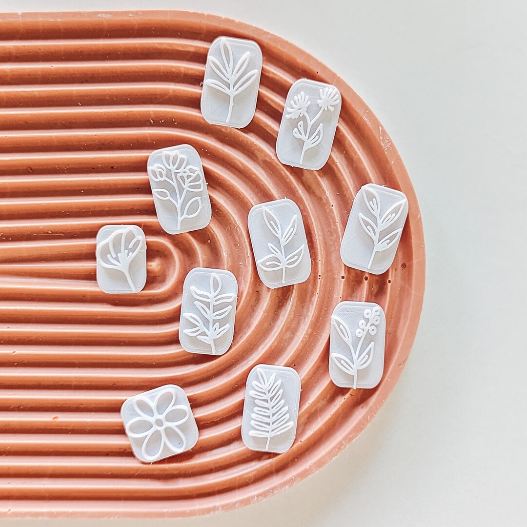 Botanical Clay Stamps Polymer Clay, Embossing and Debossing Stamps ...