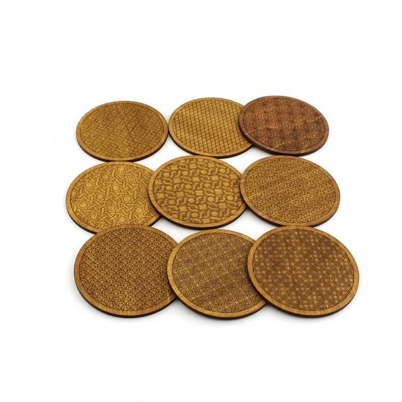Coasters. Laser Cut File. Set of 9 Coasters. Svg Coaster. Cnc - Etsy