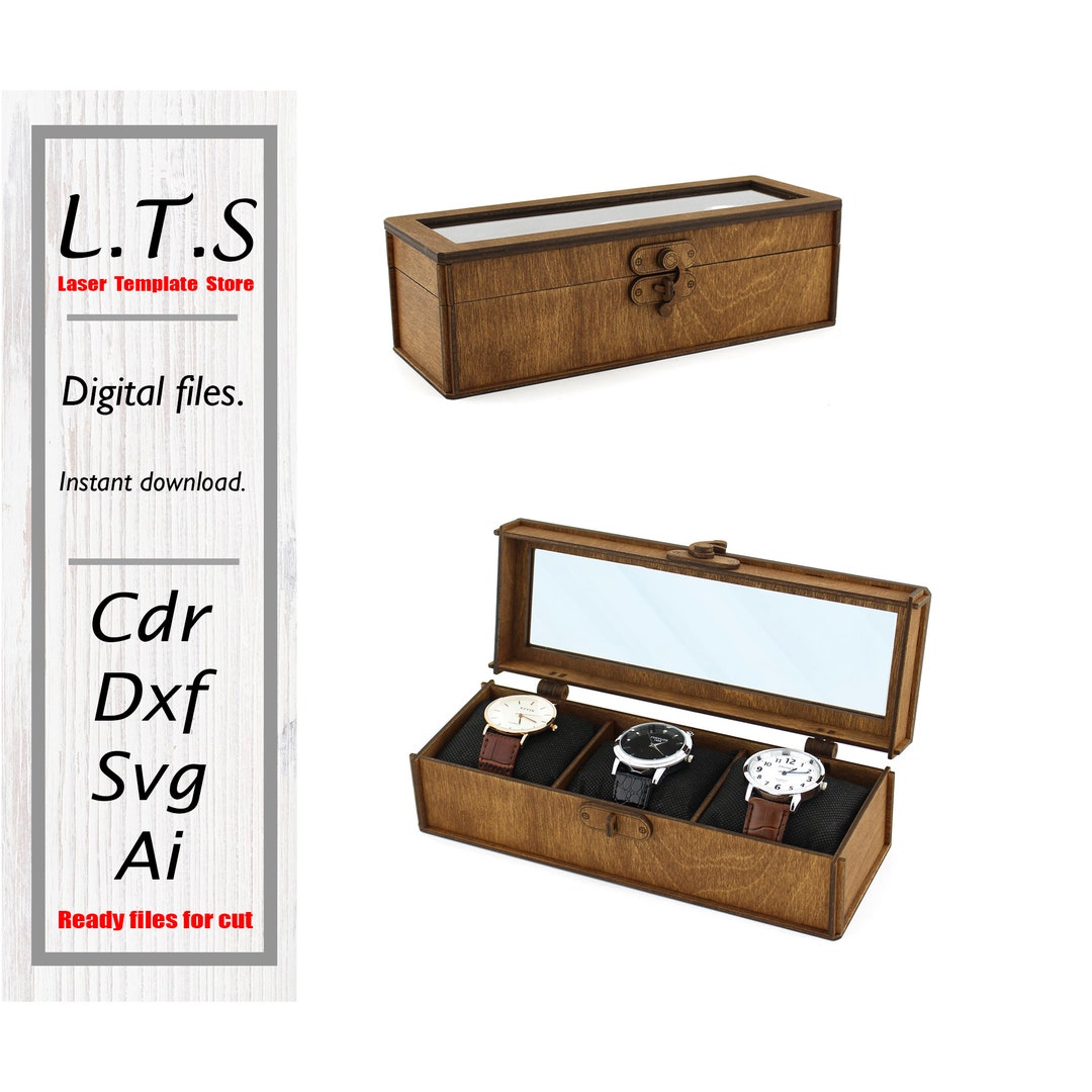 Watch Box. Laser Cut File. Cdr, Dxf, Ai, Svg Files. Instant Download ...