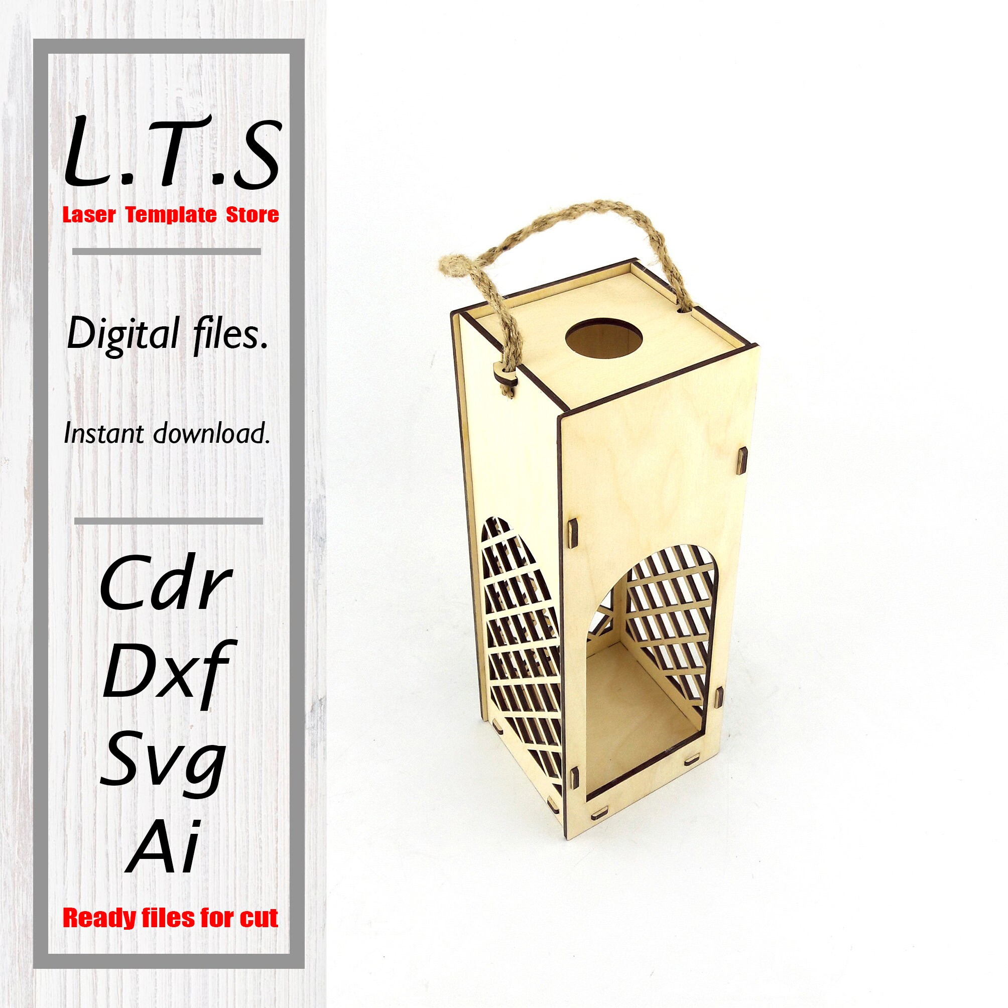 Wooden wine box. Laser cut file. Cdr Dxf Ai Svg files. | Etsy