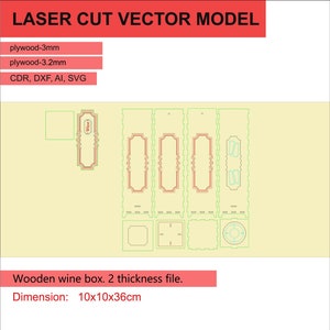 Wooden Wine Box. Laser Cut File. Cdr, Dxf, Ai, Svg Files. Instant ...
