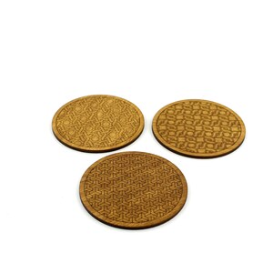 Coasters. Laser Cut File. Set of 9 Coasters. Svg Coaster. Cnc File. Dxf ...