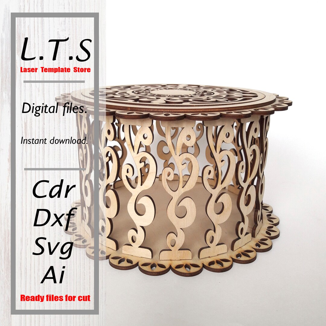 Wooden Basket-box for Flowers, Sweets and Other Uses. Laser Cut File ...