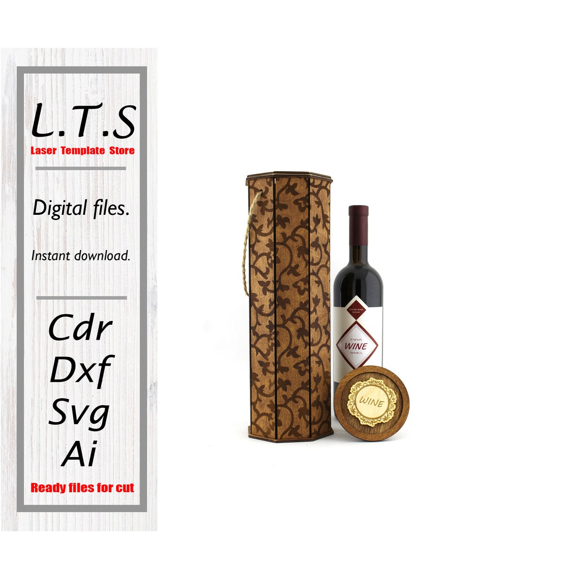 Wine Box. Laser Cut File. Cdr Dxf Ai Svg Files. Instant | Etsy