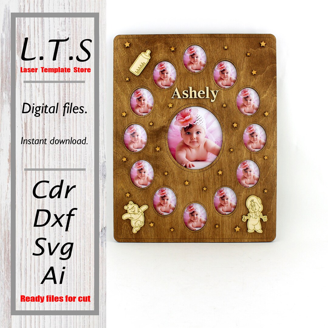 Wooden Photo Frame. Laser Cut File. Cdr , Dxf, Svg, Ai. Instant ...