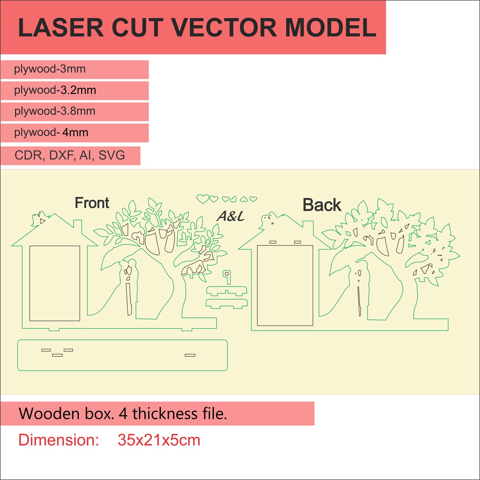 Wooden Photo Frame. Laser Cut File. Cdr Dxf Svg Ai. - Etsy Canada