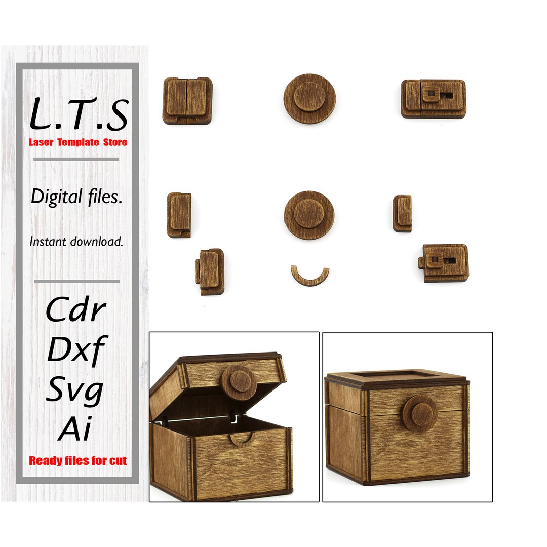 Wooden Locks. Laser Cutting File. 3 Models. Svg Castles, Svg Latch, Cnc ...