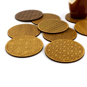 Coasters. Laser Cut File. Set of 9 Coasters. Svg Coaster. Cnc File. Dxf ...