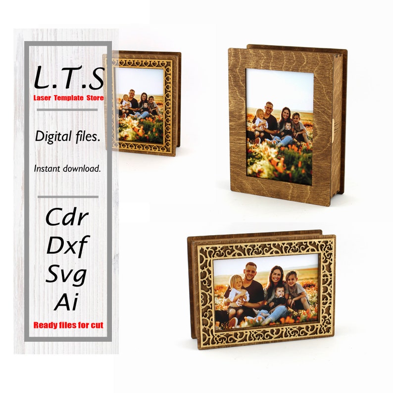 Photo Frame and Box for Photo. Laser Cut File. | Etsy