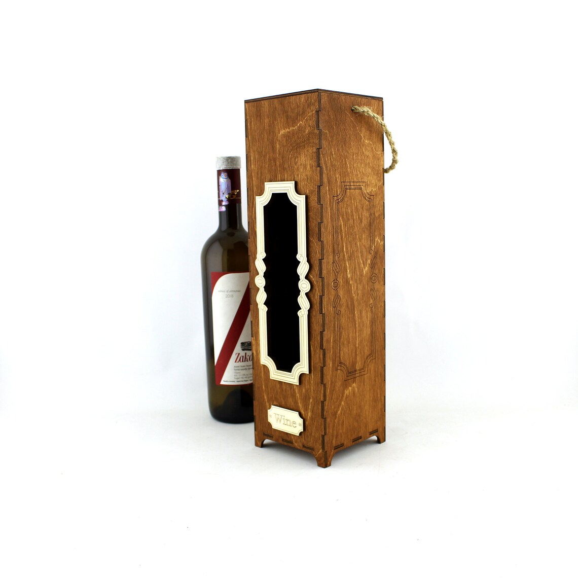 Wooden Wine Box Laser Cut Vector Model Cdr Dxf Ai Svg Etsy