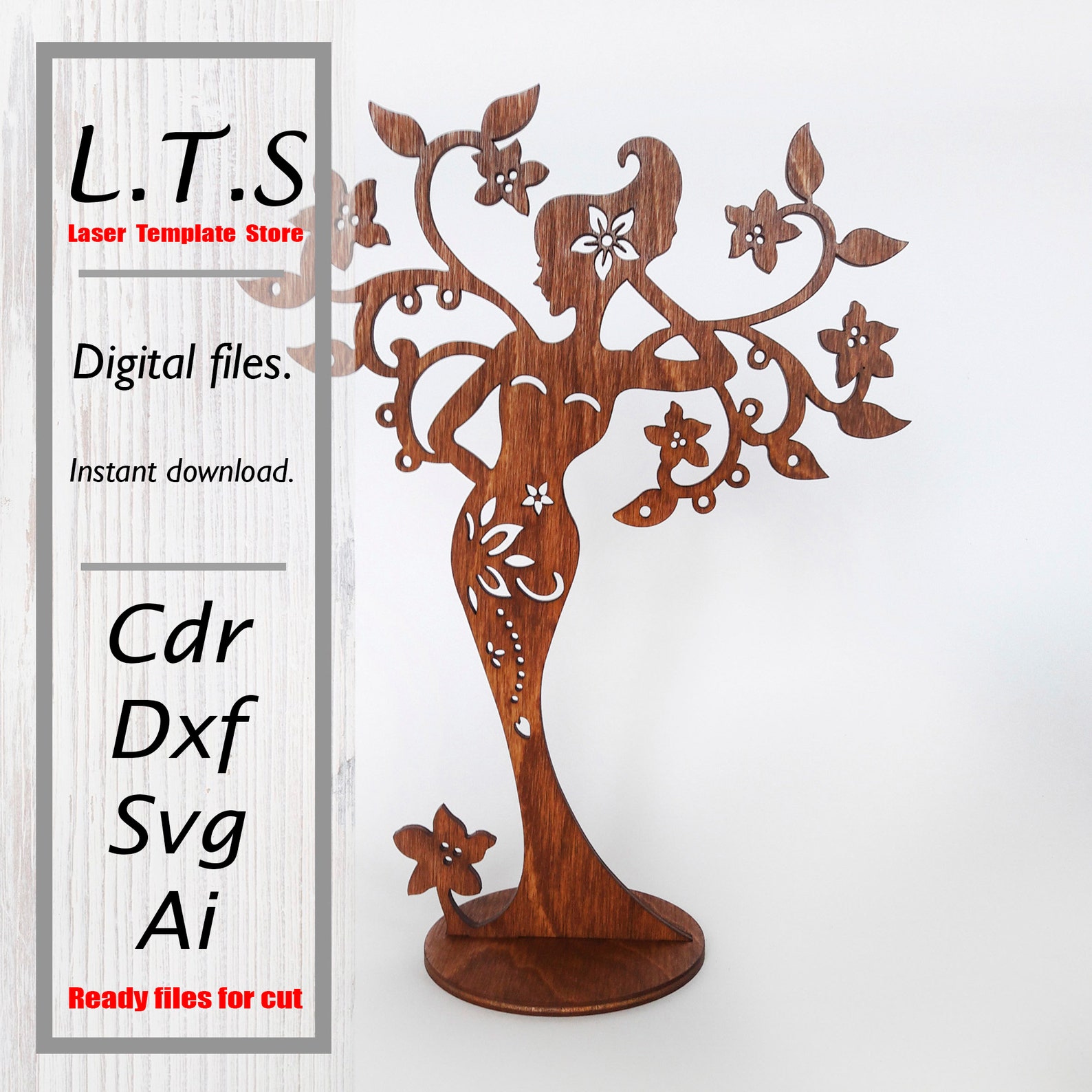 Earrings Holder. Laser Cut File. Cdrdxfsvgai.instant | Etsy