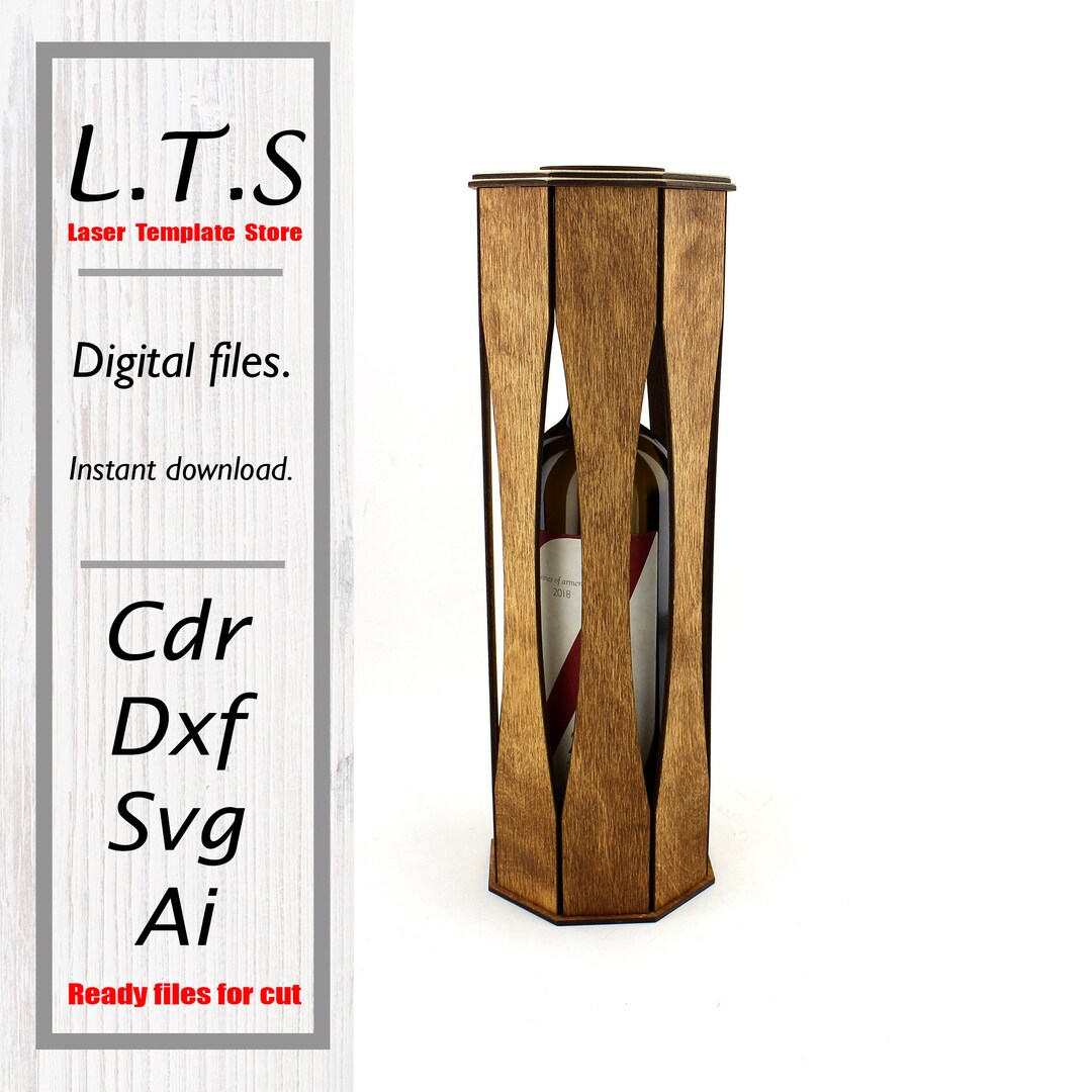 Wooden Wine Box.laser File. Cdr, Dxf, Ai, Svg Files. Instant Download ...