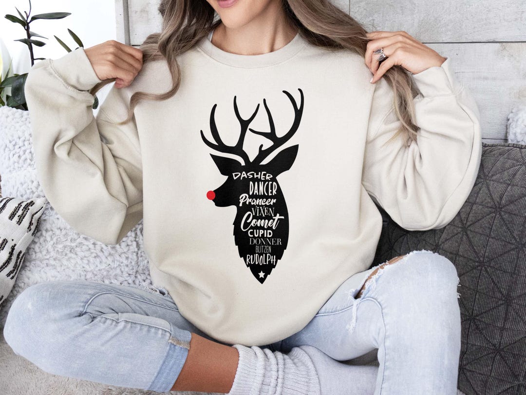 Rudolph the Red Nosed Reindeer Sweatshirt Christmas Sweaters for Women ...