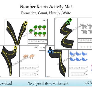Number Roads- Arabic Numbers- Digital Download- Muslim- Arabi ...