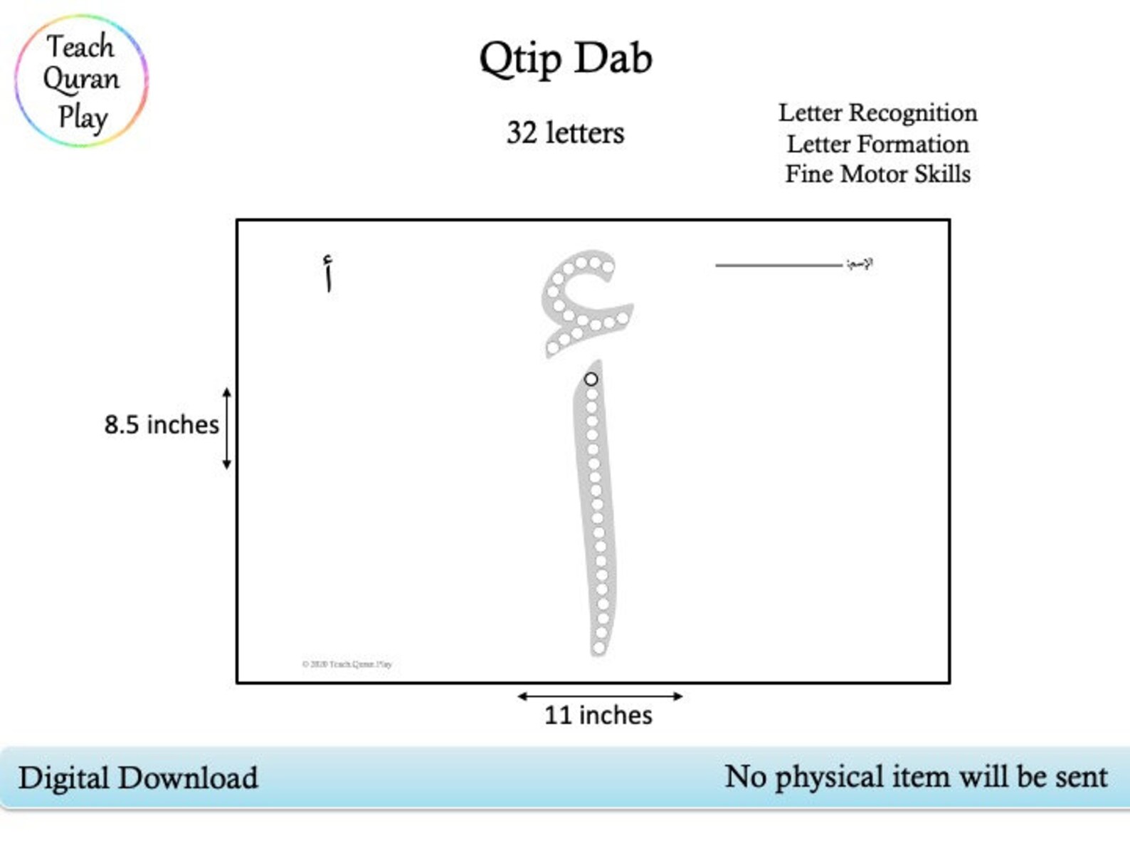 L1 Q-tip Dab a Dot Letters- Arabic Learning Alphabet- Printable ...