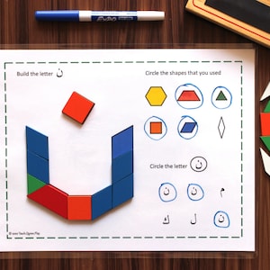 L1 Shape It! Pattern Block Arabic Alphabet- Tangrams Arabic- Pattern ...