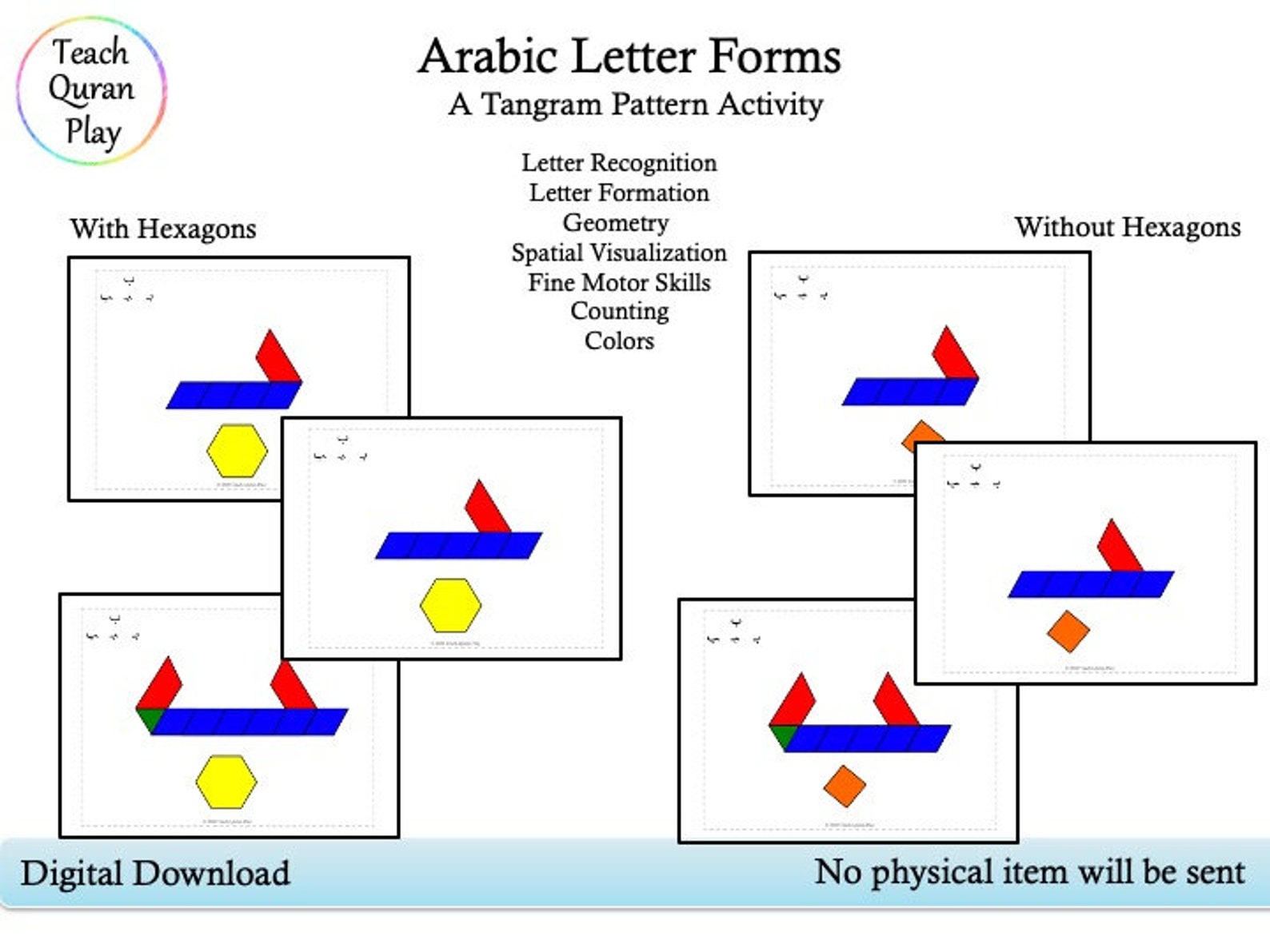 L2 Tangram Arabic Letter Forms Printable-preschool - Etsy