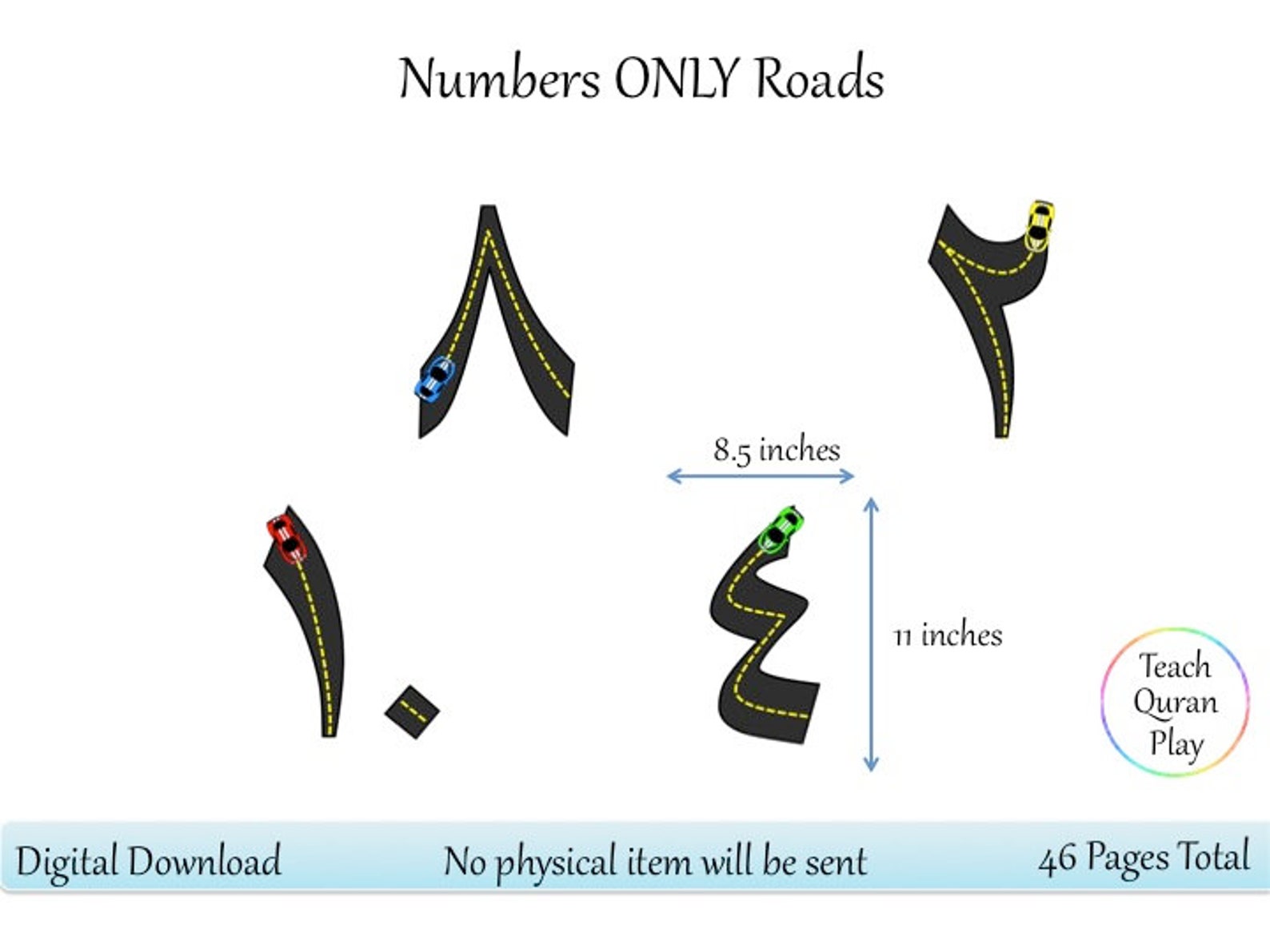 Number Roads Arabic Numbers Digital Download Muslim Arabi | Etsy