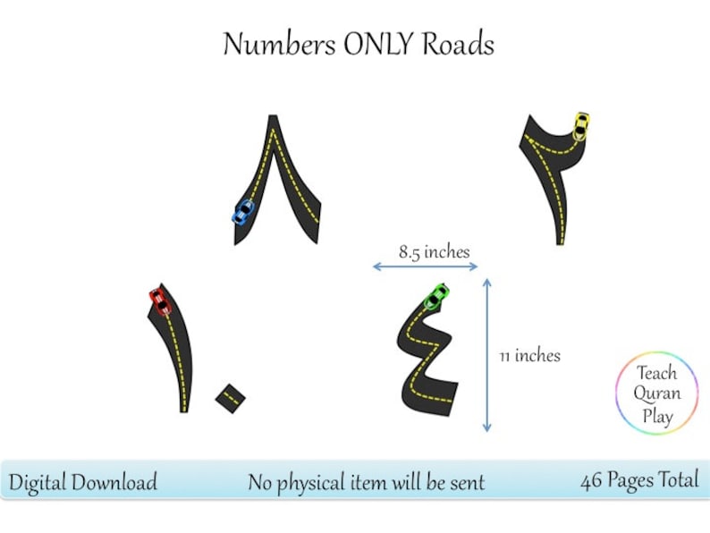 Number Roads- Arabic Numbers- Digital Download- Muslim- Arabi ...