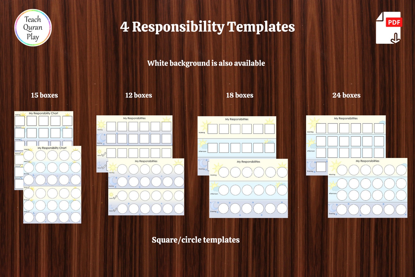 My english Responsibility Chart Muslim Inclined Kids - Etsy
