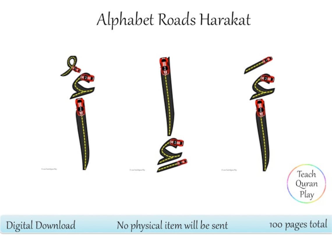 L4 Harakat Alphabet Roads-learning Alphabet Sounds-arabic - Etsy