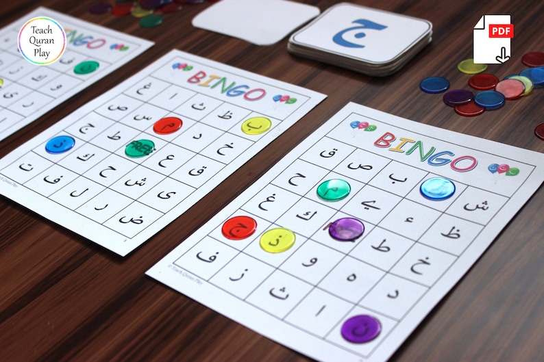 L1 Bingo Cards- Arabic- Learning Alphabet-arabic Printable-preschool ...