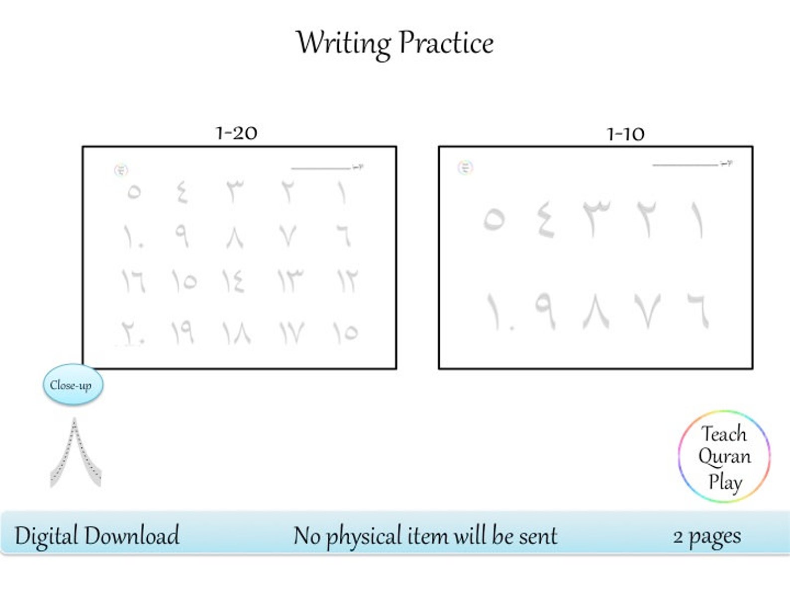 Number Roads Arabic Numbers Digital Download Muslim Arabi | Etsy