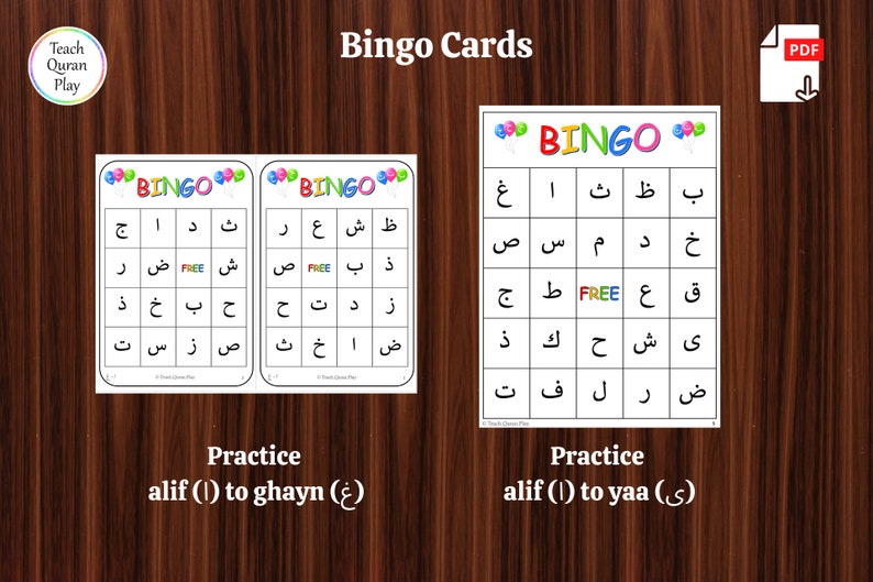 L1 Bingo Cards- Arabic- Learning Alphabet-arabic Printable-preschool ...