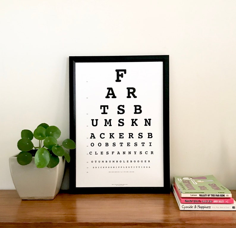 Eye Chart Dont Look Too Closely - Etsy
